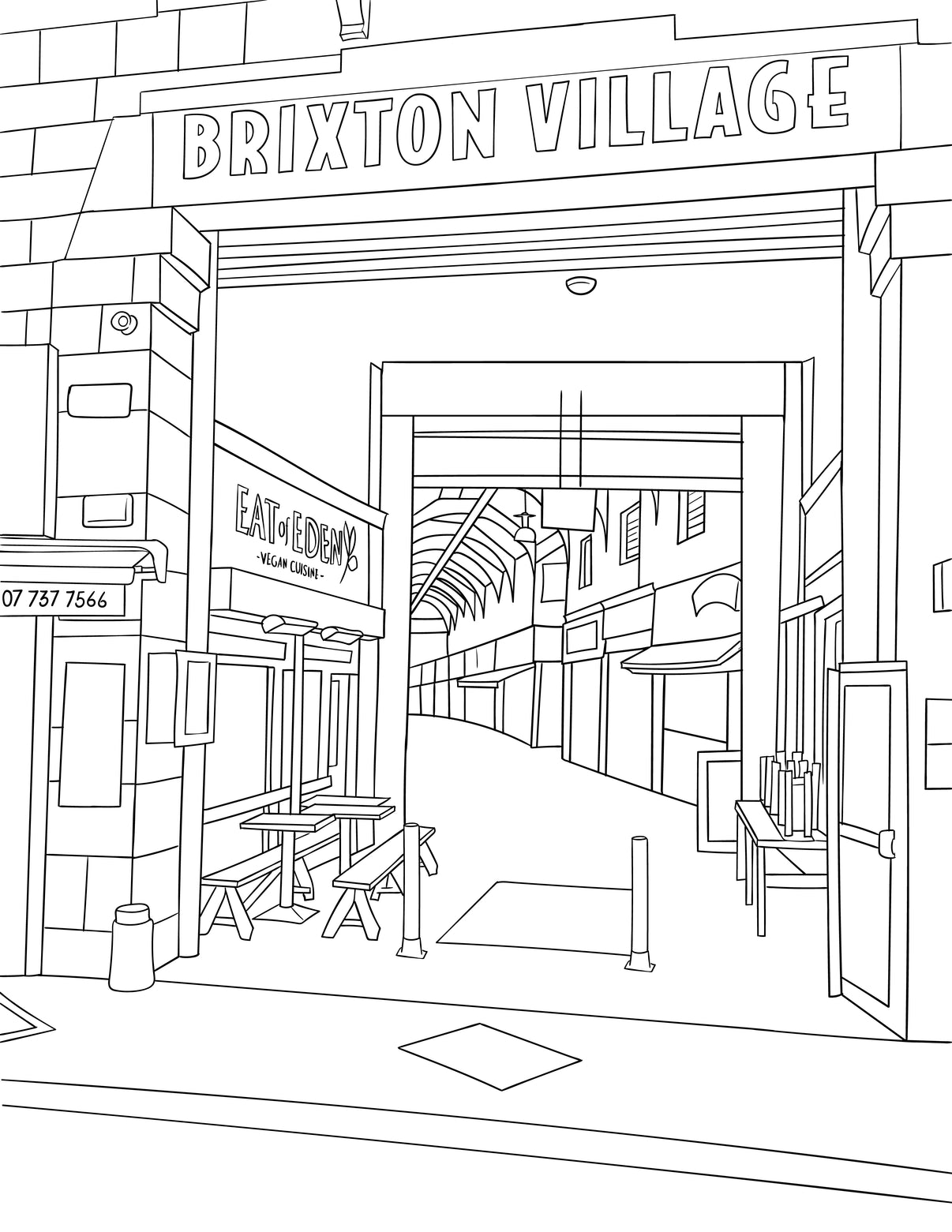 Brixton Colouring Book | Colour in Brixton Landmarks – Colour Your Streets