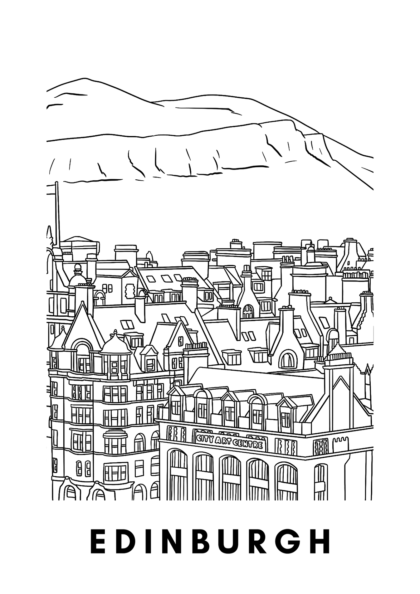 Edinburgh Wall Art (A4) – Colour Your Streets