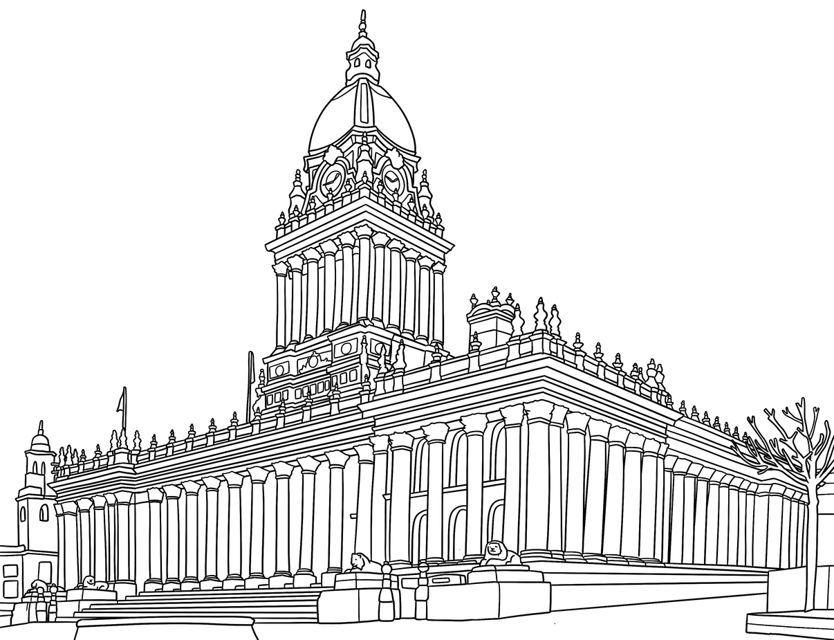 Leeds Colouring Book (A4) – Colour Your Streets