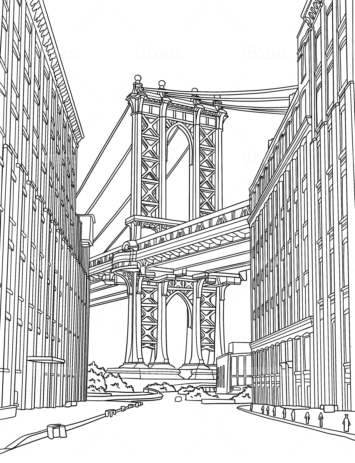 Brooklyn Colouring Book | Colour in Brooklyn Bridge – Colour Your Streets