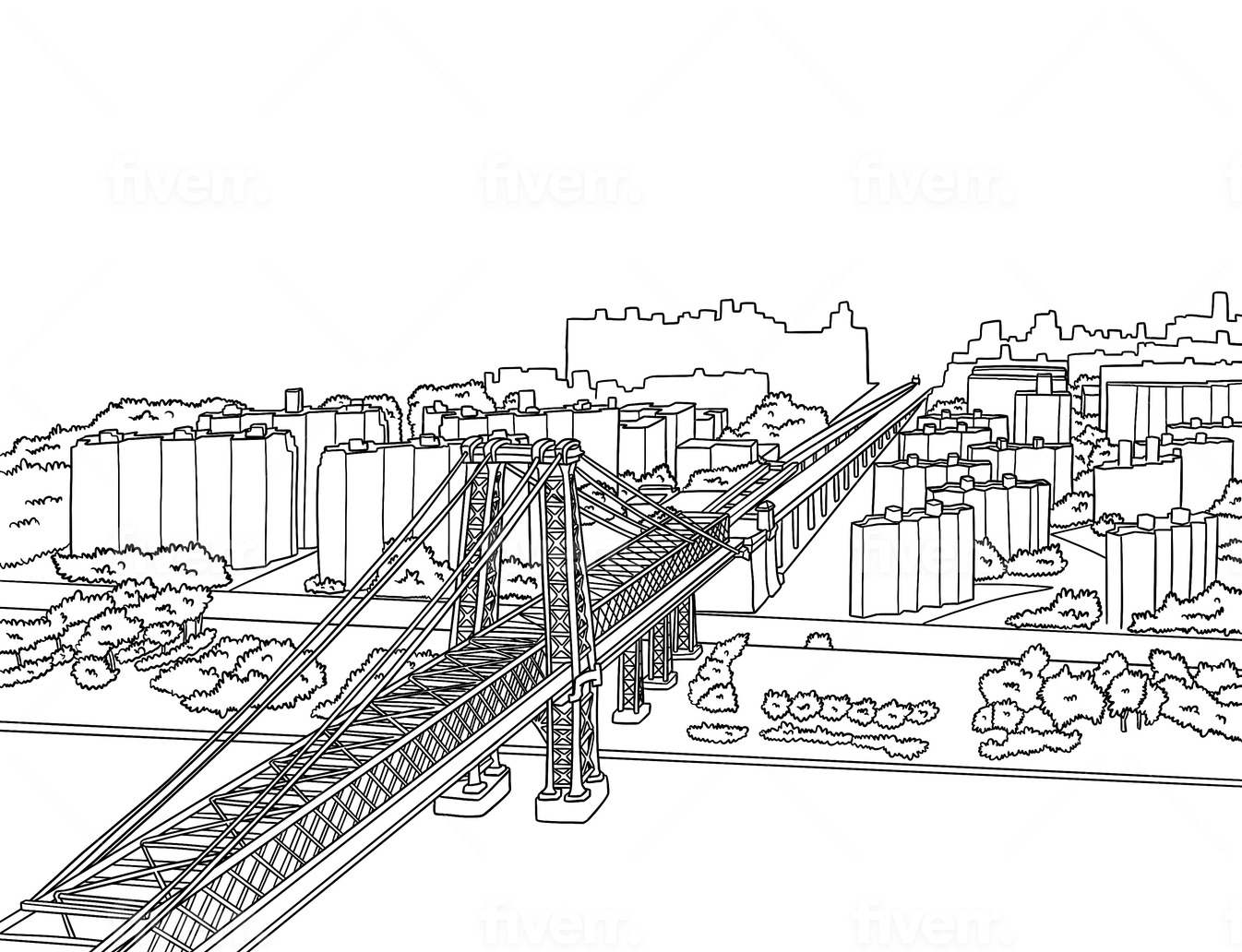 Brooklyn Colouring Book | Colour in Brooklyn Bridge – Colour Your Streets
