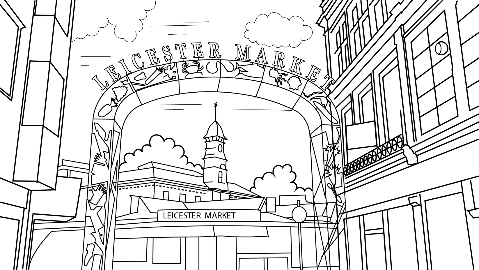 Leicester Colouring Book (A4) – Colour Your Streets