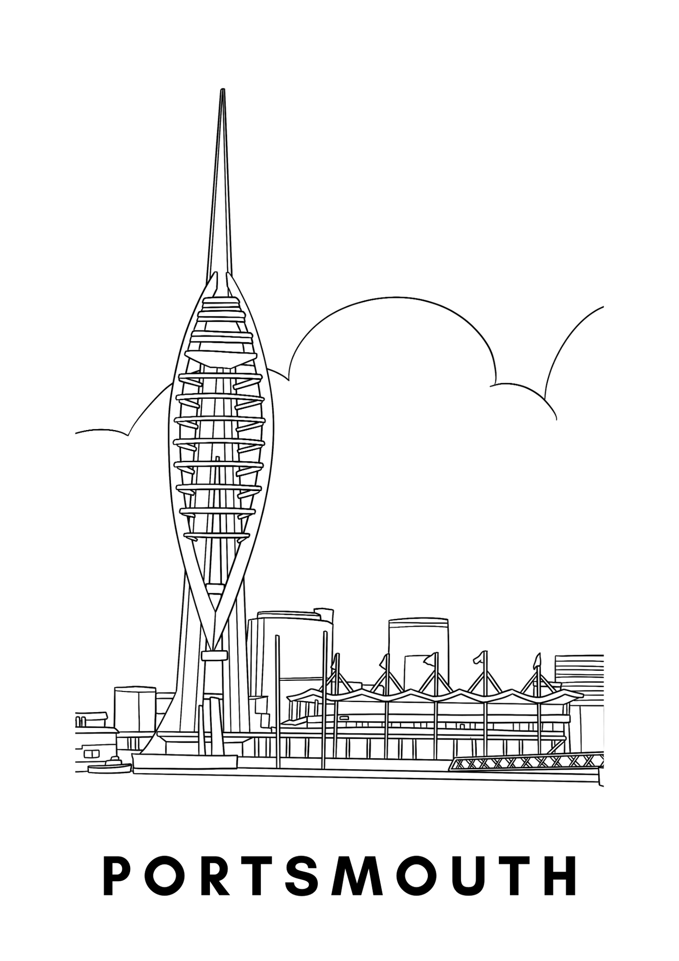 Portsmouth Wall Art (A4) – Colour Your Streets