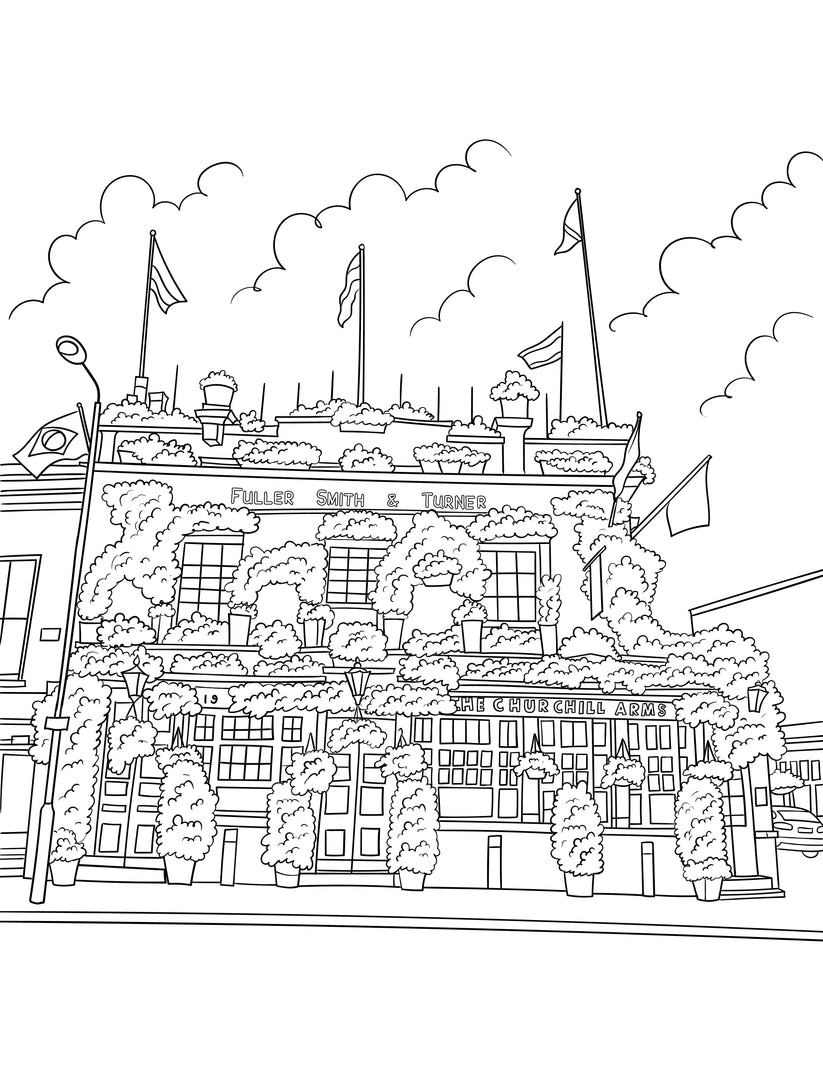 London Pubs Colouring Book | Colouring Books for Adults – Colour Your ...