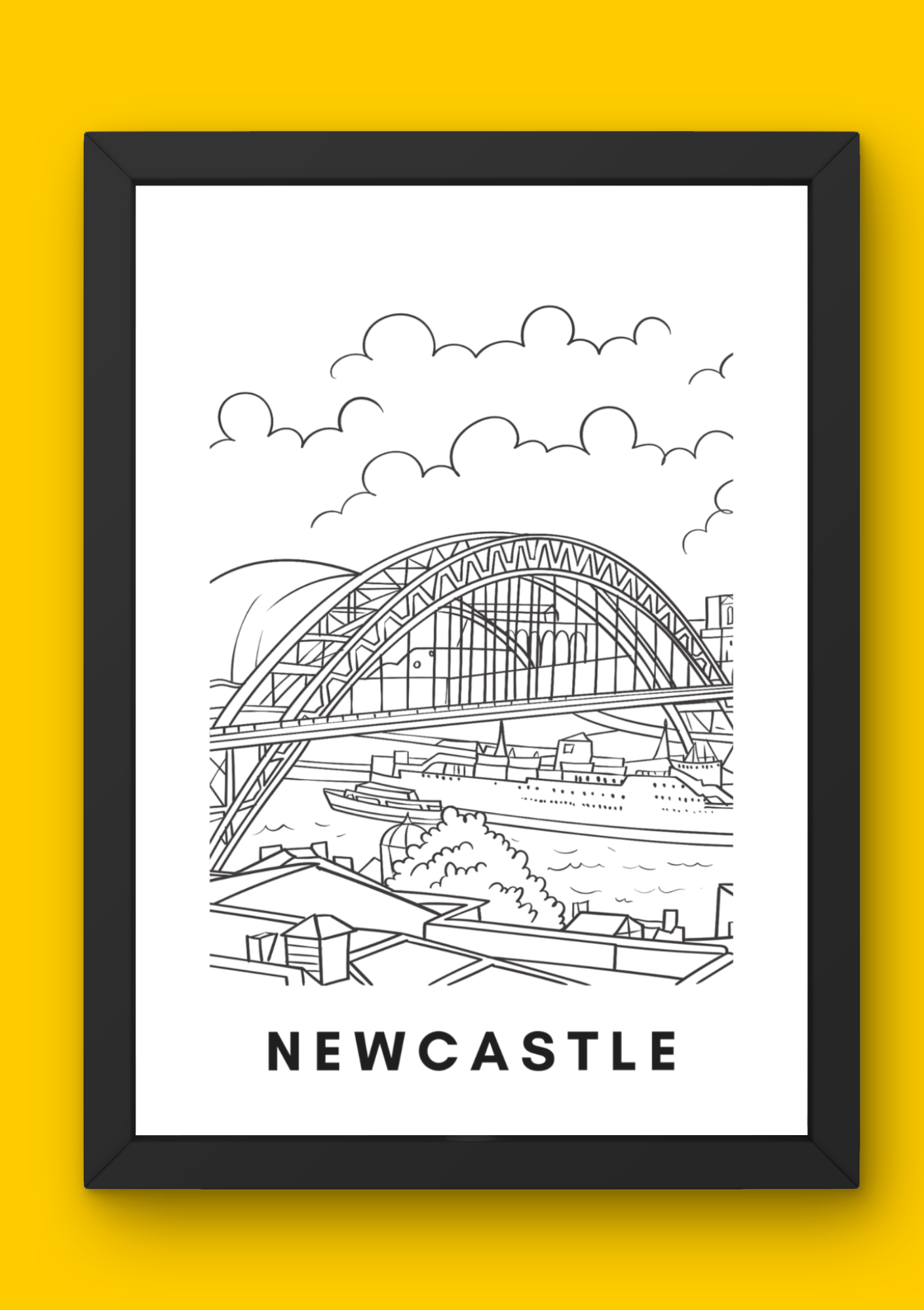 Newcastle Wall Art (A4) – Colour Your Streets
